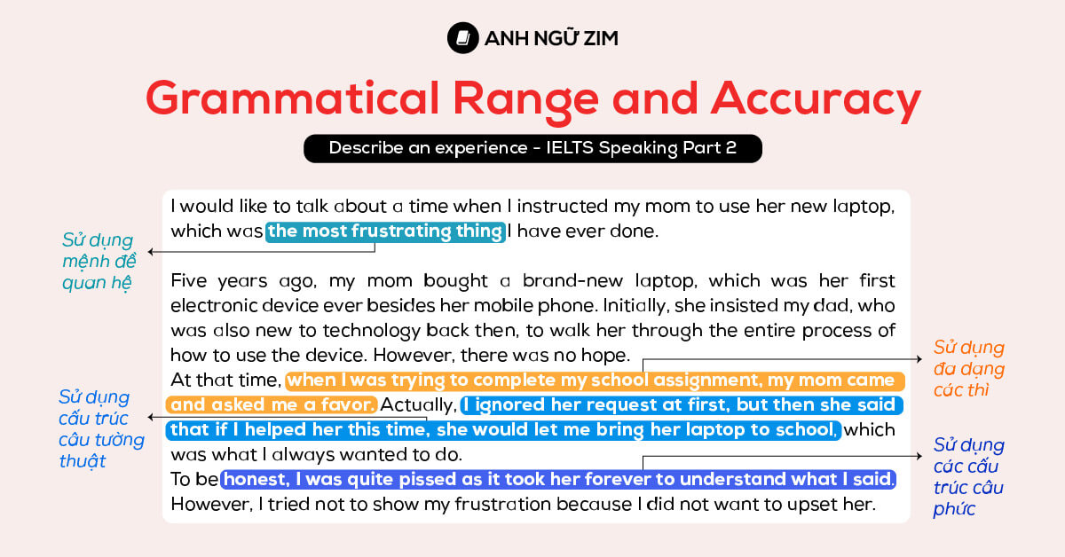 Dạng bài Describe an experience trong IELTS Speaking Part 2: Cách cải ...