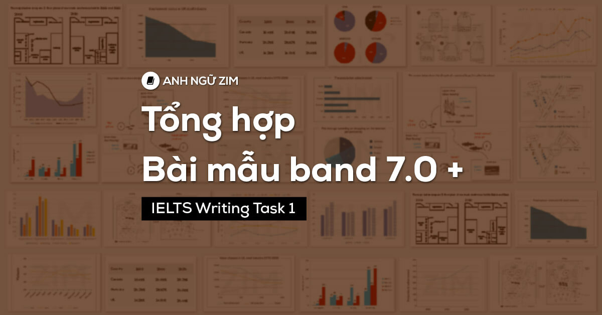 Bài mẫu IELTS Writing Task 1 Band 7+ cho tất cả các dạng bài