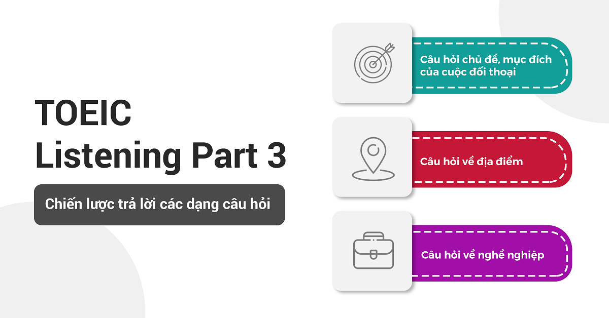 Các dạng bài trong TOEIC Listening Part 3 và cách tiếp cận (P.1)