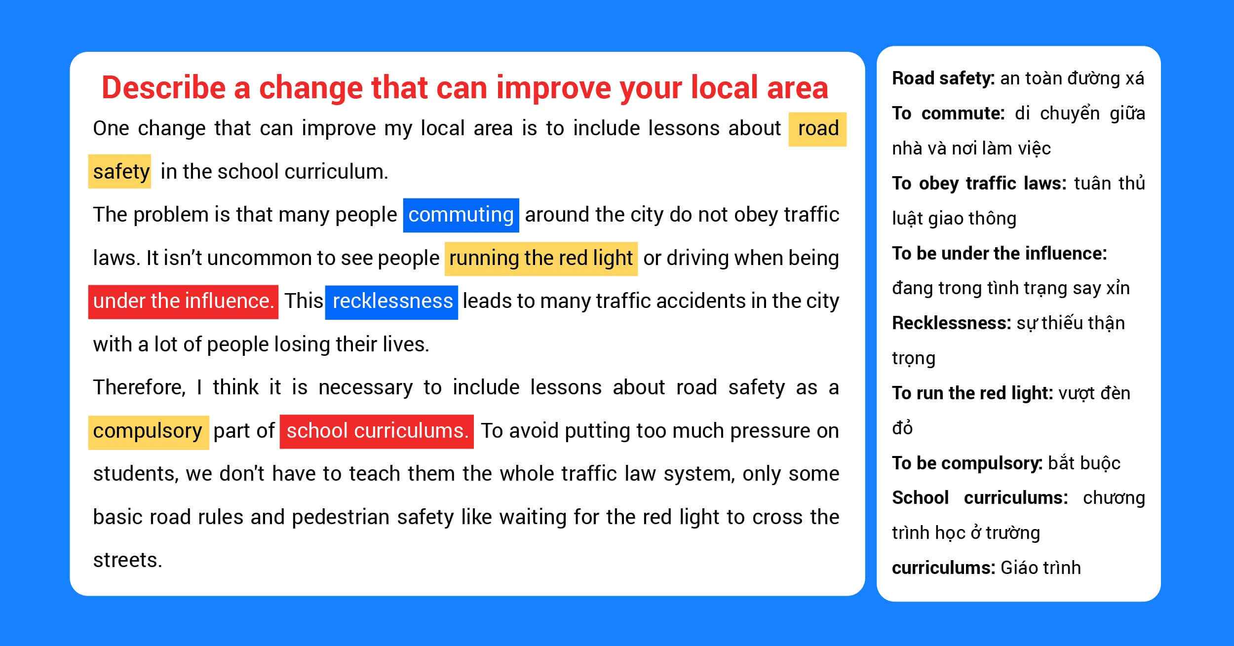 Describe A Change That Can Improve Your Local Area B i M u K m T V ng Describe A Change That Can Improve Your Local Area B i M u K m T V ng