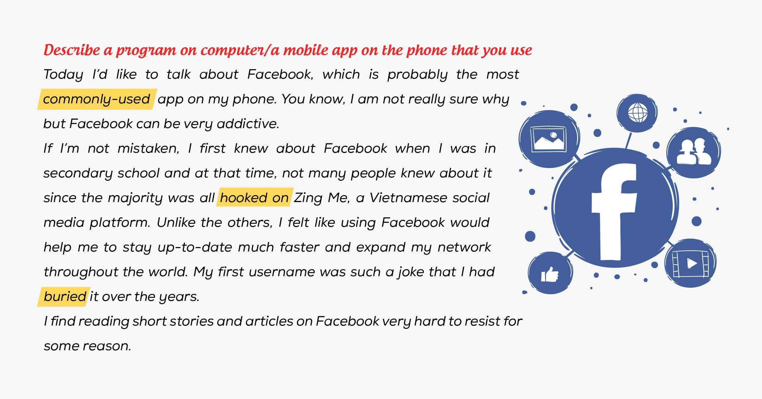 Describe a program on computer/a mobile app on the phone that you use ...