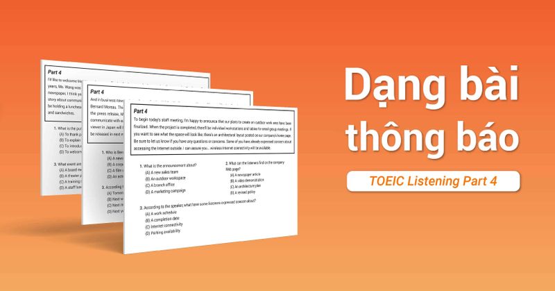 TOEIC Listening Part 4: Cấu trúc & Chiến lược làm bài