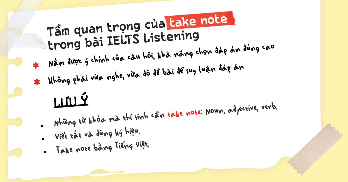 Kỹ thuật note-taking trong IELTS Listening dạng Multiple Choice