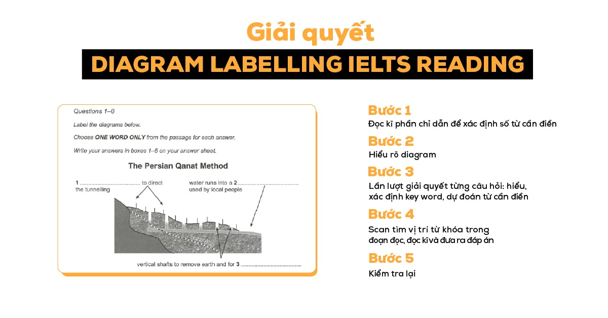 Cách làm dạng bài diagram labelling trong IELTS reading