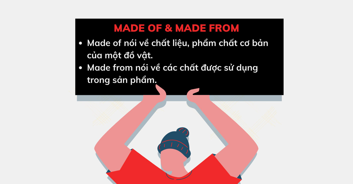 Phân biệt Made of và Made from - Các giới từ đi với Made
