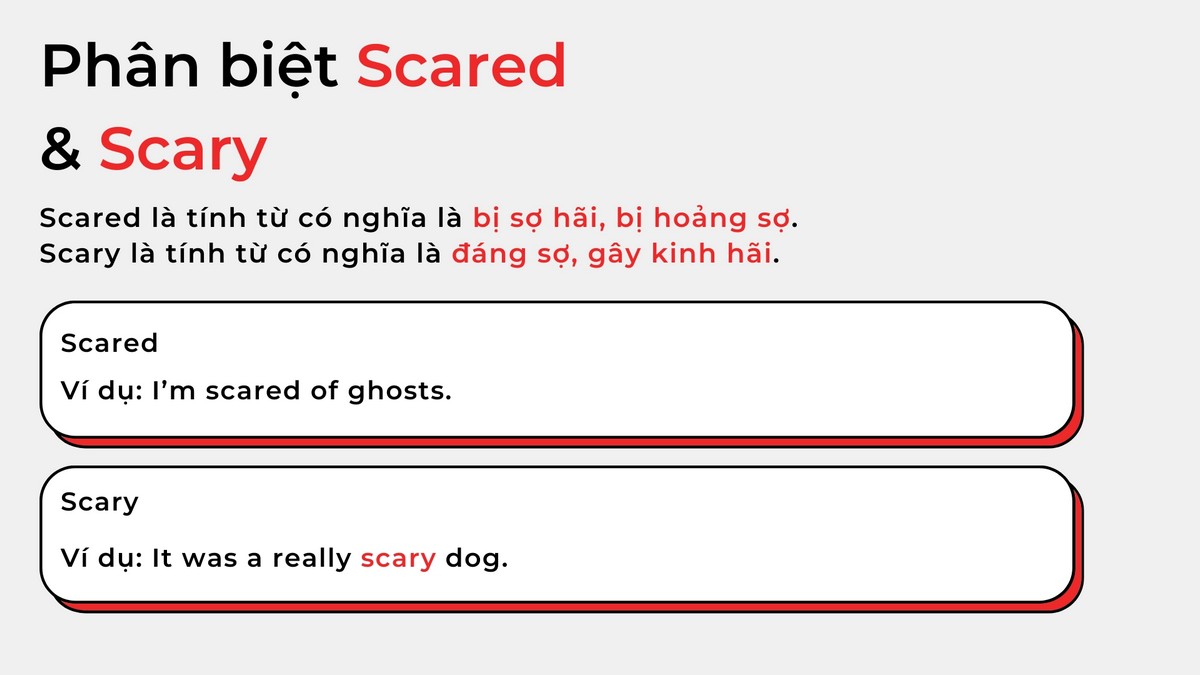 Phân biệt Scary và scared trong tiếng Anh | ZIM Academy