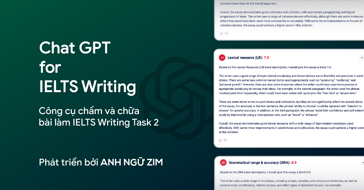 Hướng dẫn sử dụng IELTS Correct GPT để chấm và chữa bài IELTS Writing
