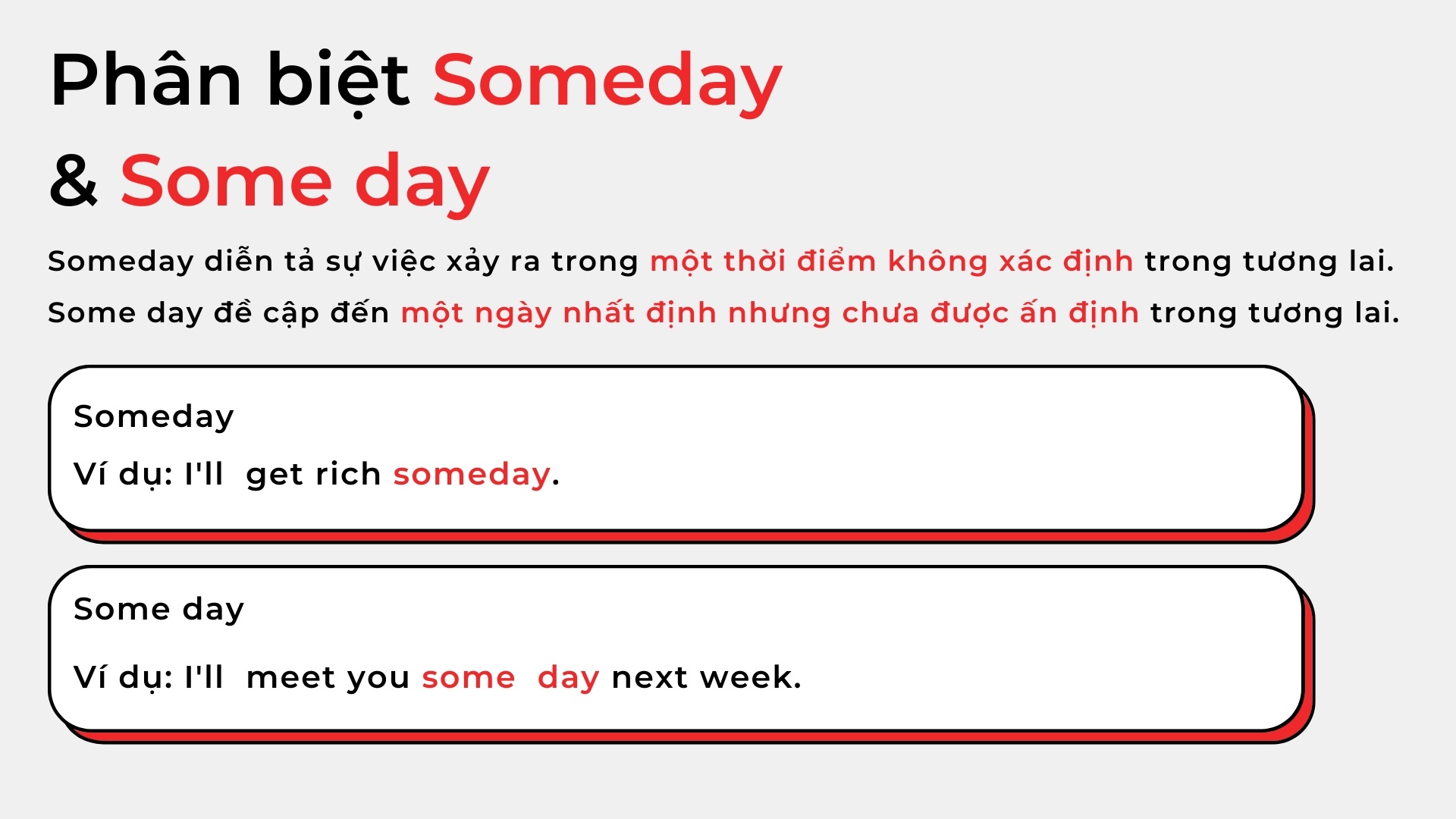 Phân biệt Someday và Some day | Ý nghĩa và cách dùng