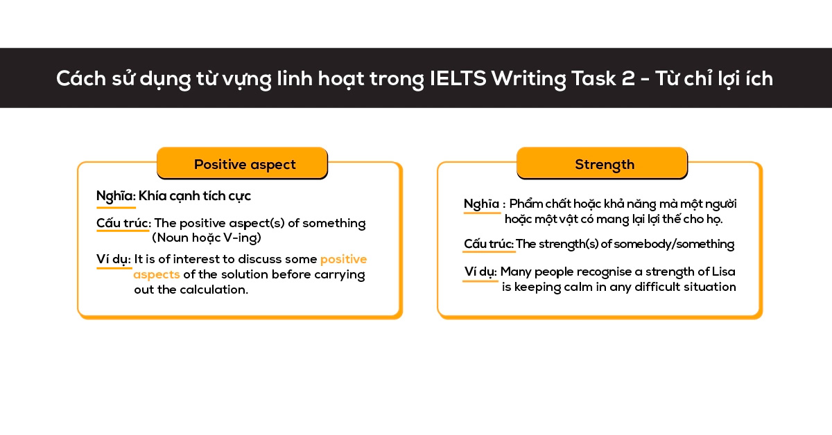 Cách sử dụng từ vựng linh hoạt trong IELTS Writing Task 2 - Từ chỉ lợi ích