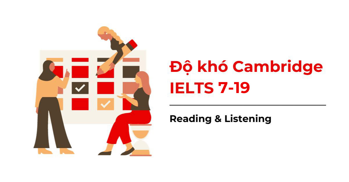 Bảng độ khó Cambridge IELTS 7-19 (Reading & Listening)