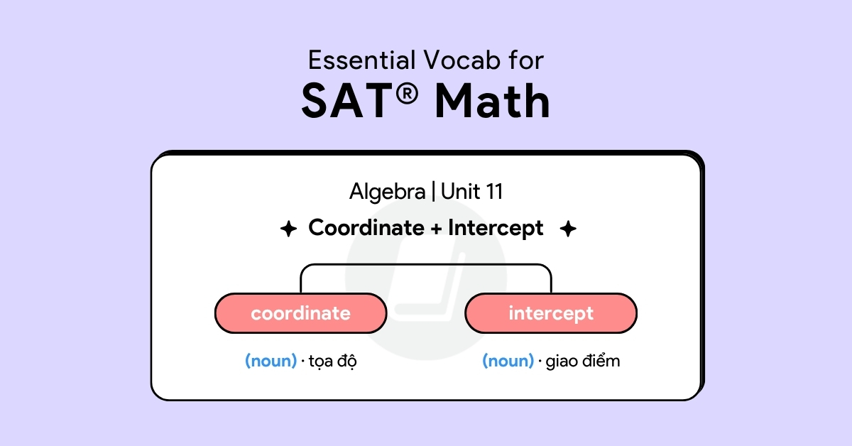 Essential Vocab for SAT® Math - Algebra | Unit 11: Coordinate and Intercept